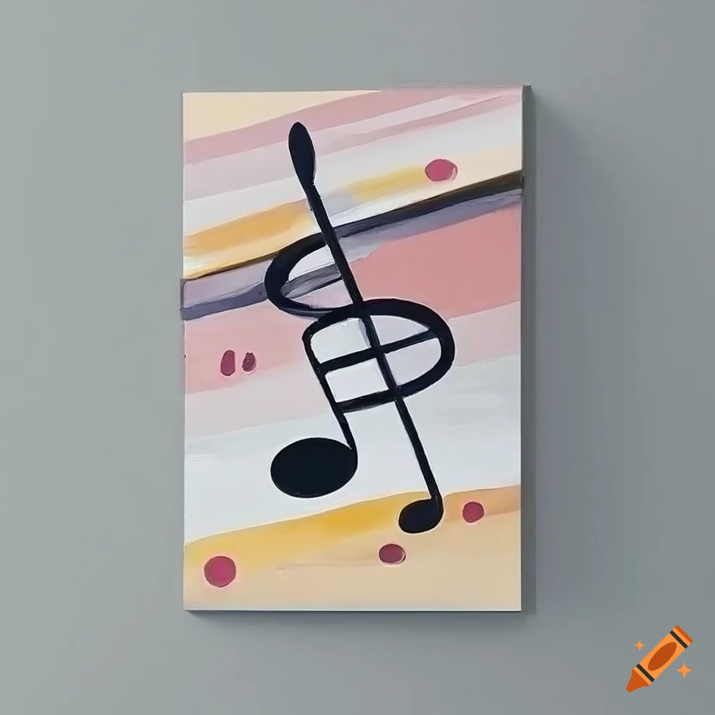 Minimalist painting of musical notes on Craiyon