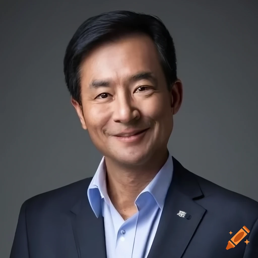 Smiling 49-year-old man in business attire on Craiyon