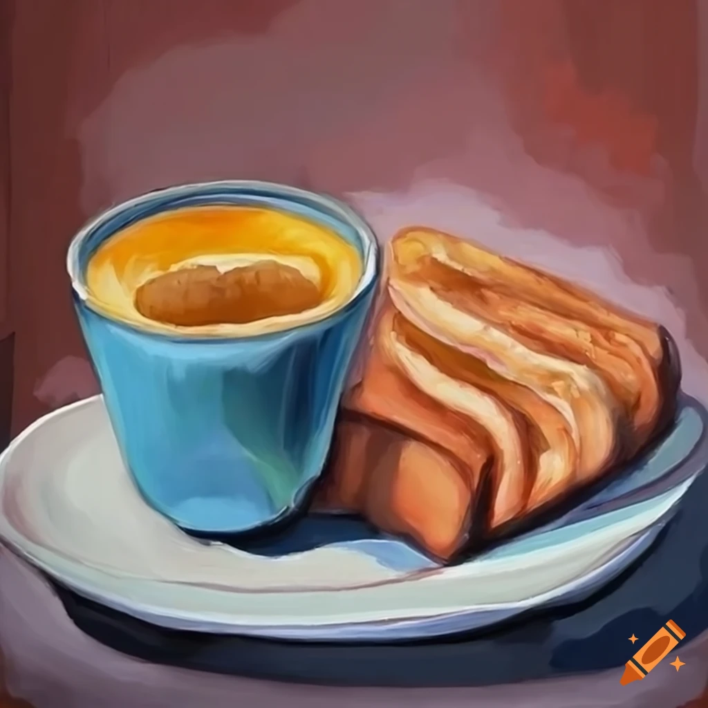 Realistic painting of a breakfast on Craiyon