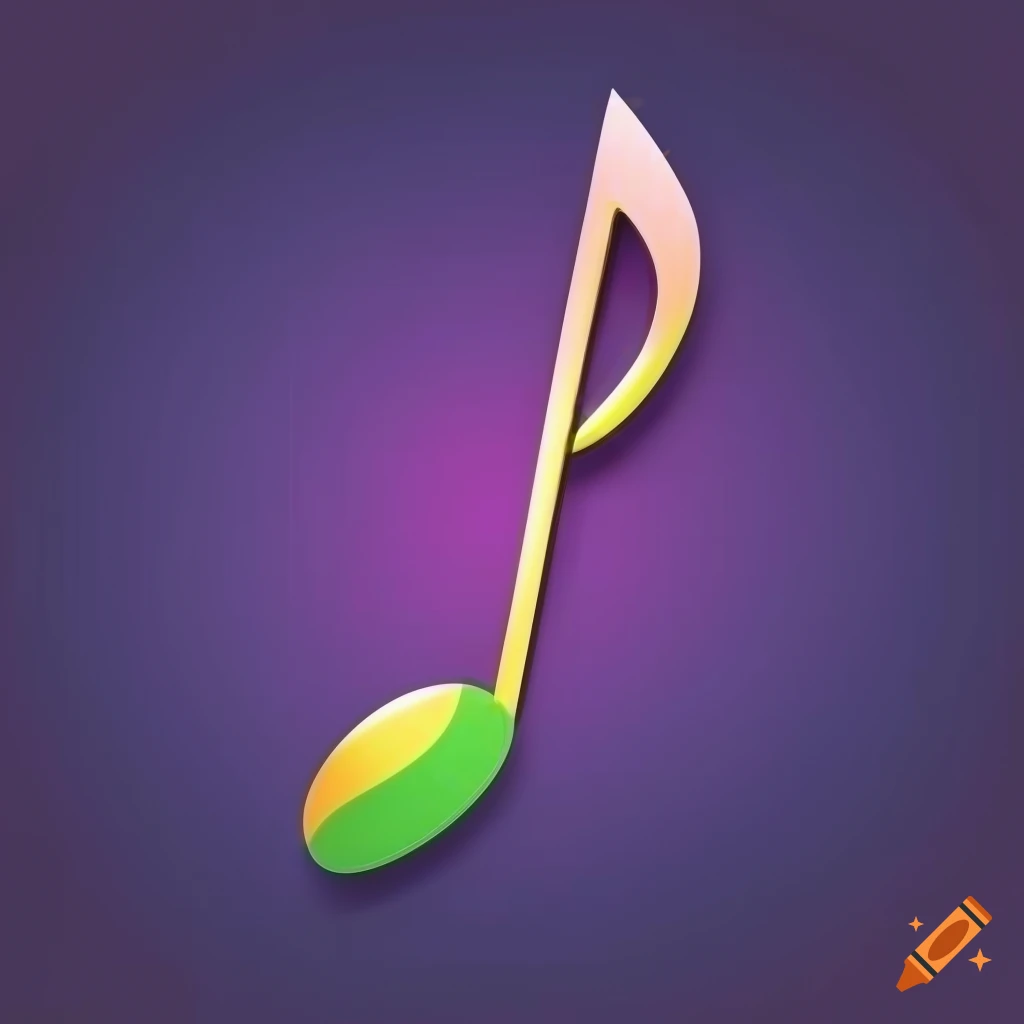 Colorful detailed music notation staff on gradient background on Craiyon