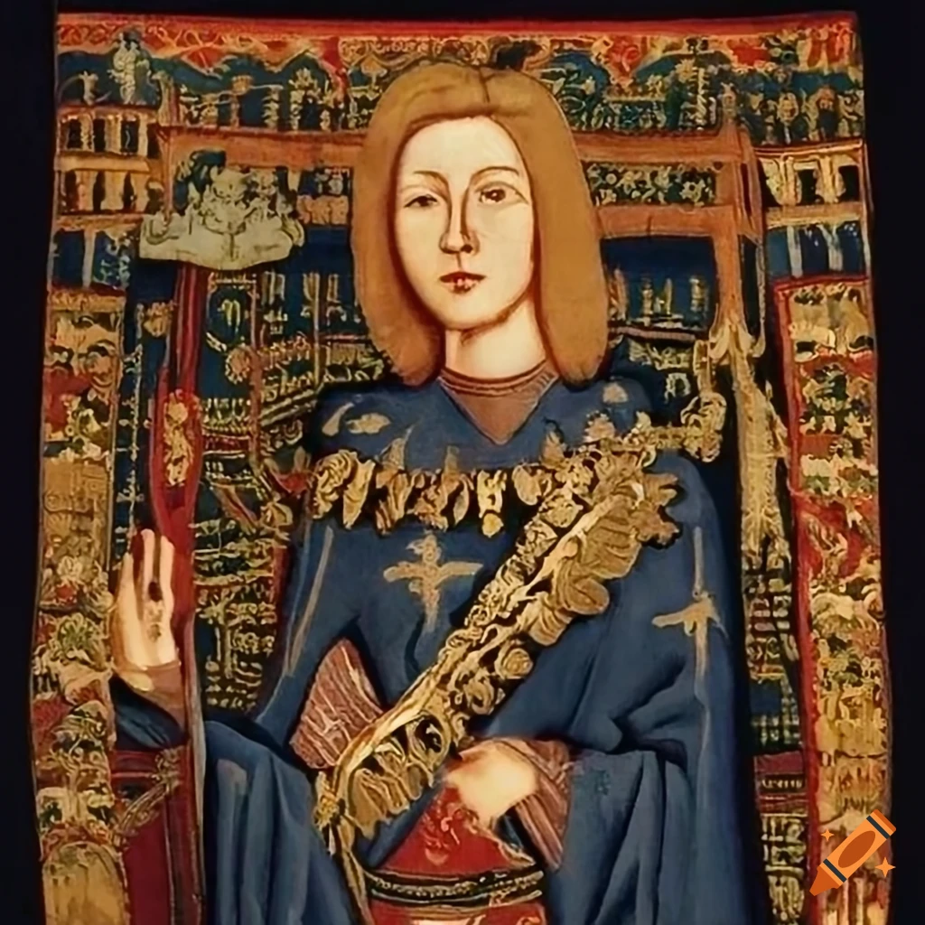 Medieval tapestry of feudal lord taylor waterson on Craiyon