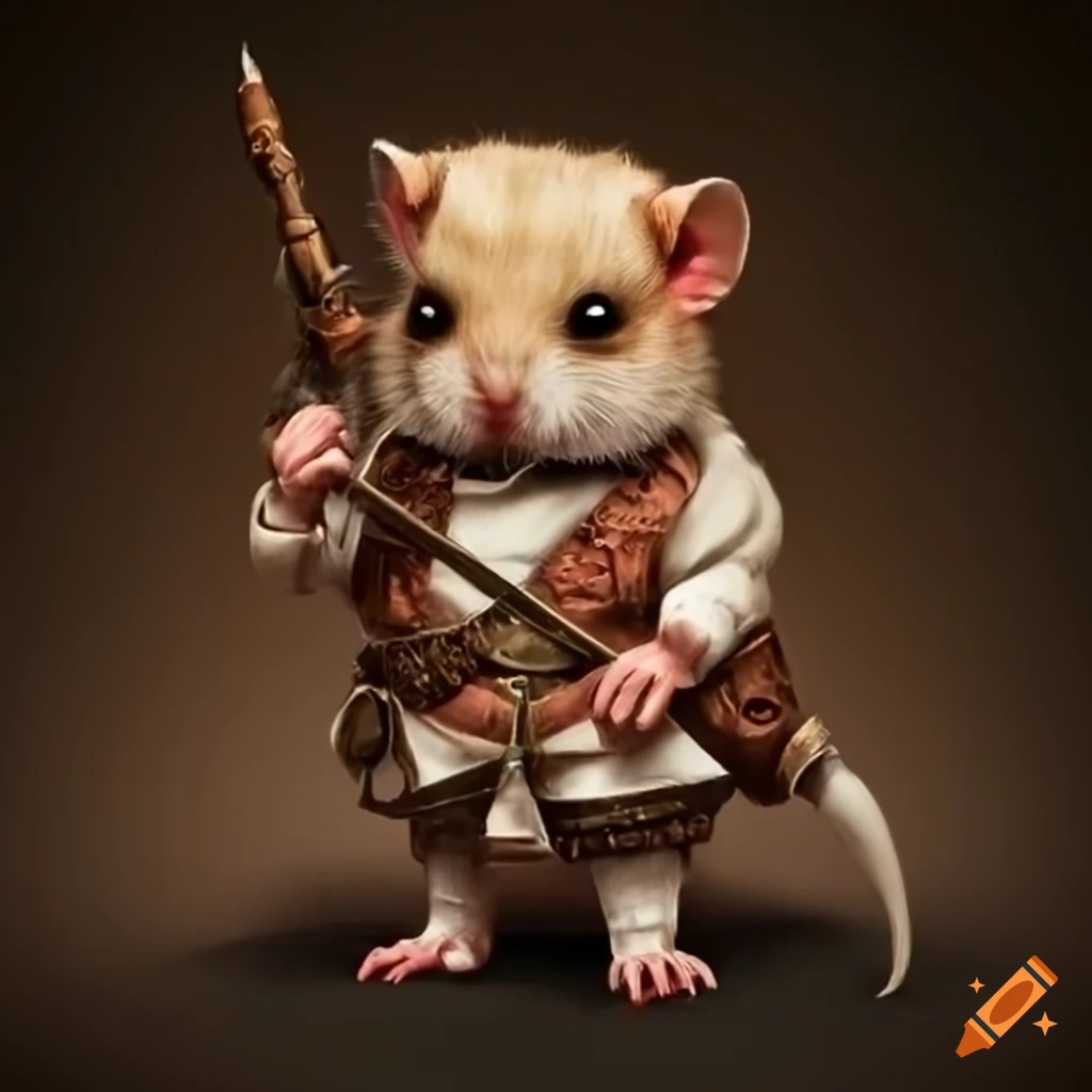Victorian humanoid hamster warrior on Craiyon