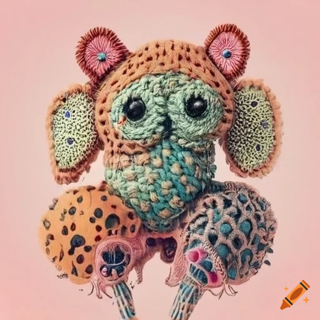 Haeckel cute textile animals on Craiyon