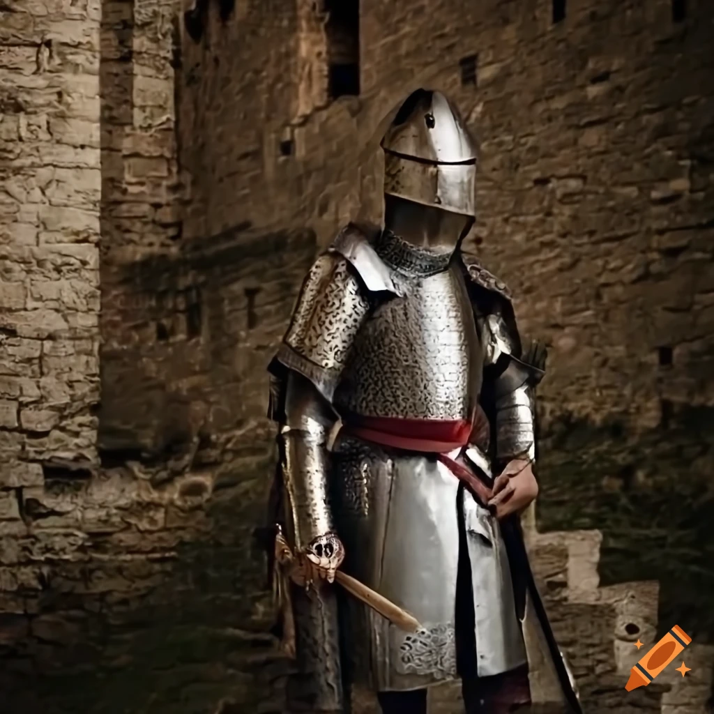 Medieval knight guarding a castle on Craiyon