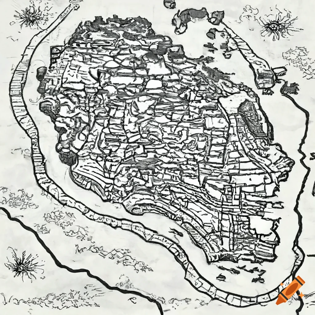 Tabletop role-playing map of ancient minoan mediterranean town in ...