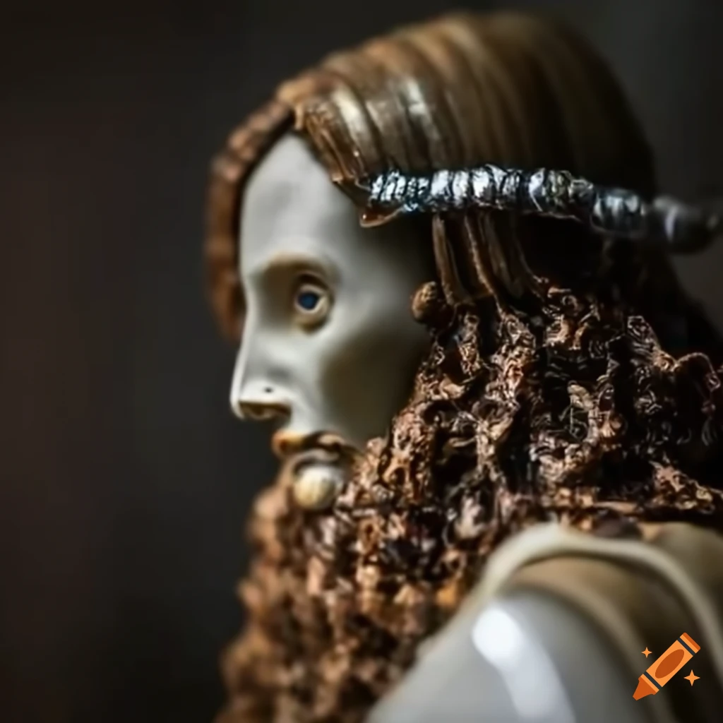 Depiction of a robot representing jesus christ as a savior on Craiyon