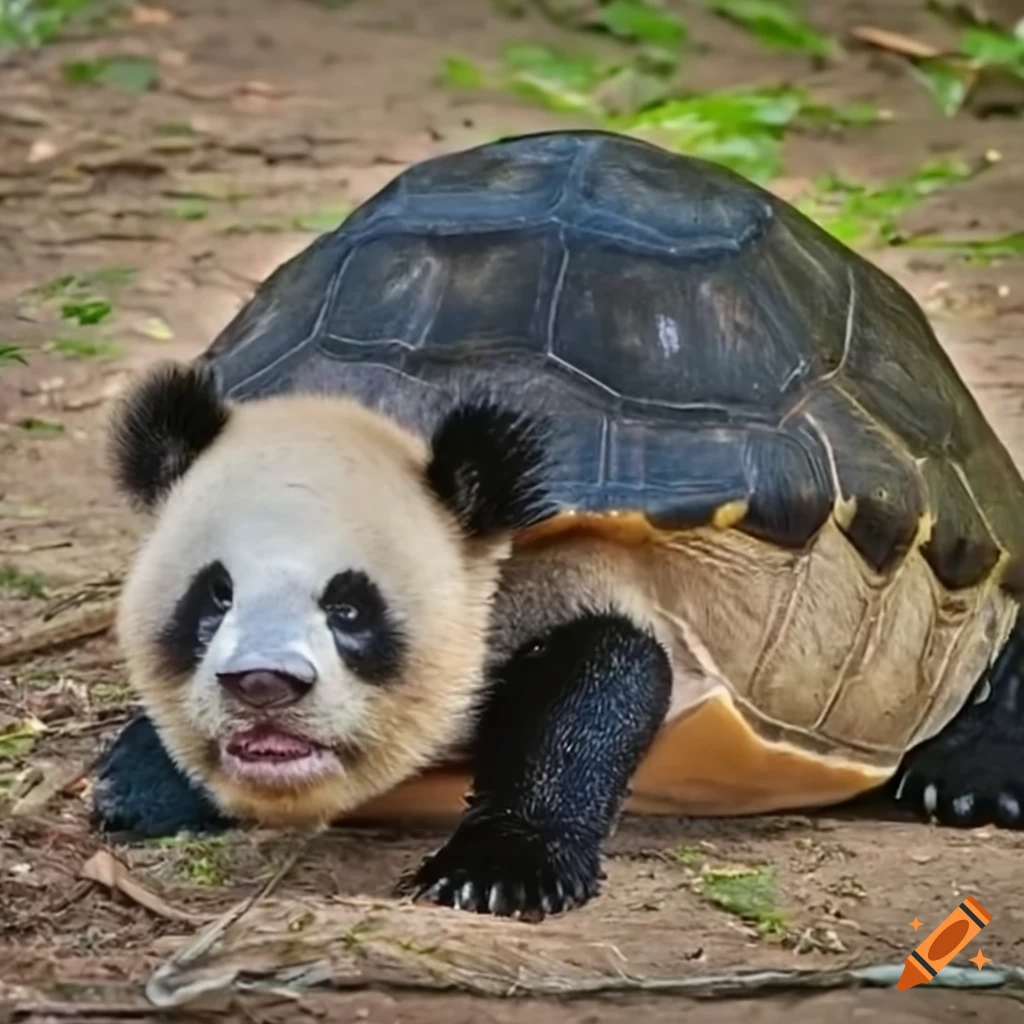 Panda bear turtle as one species on Craiyon