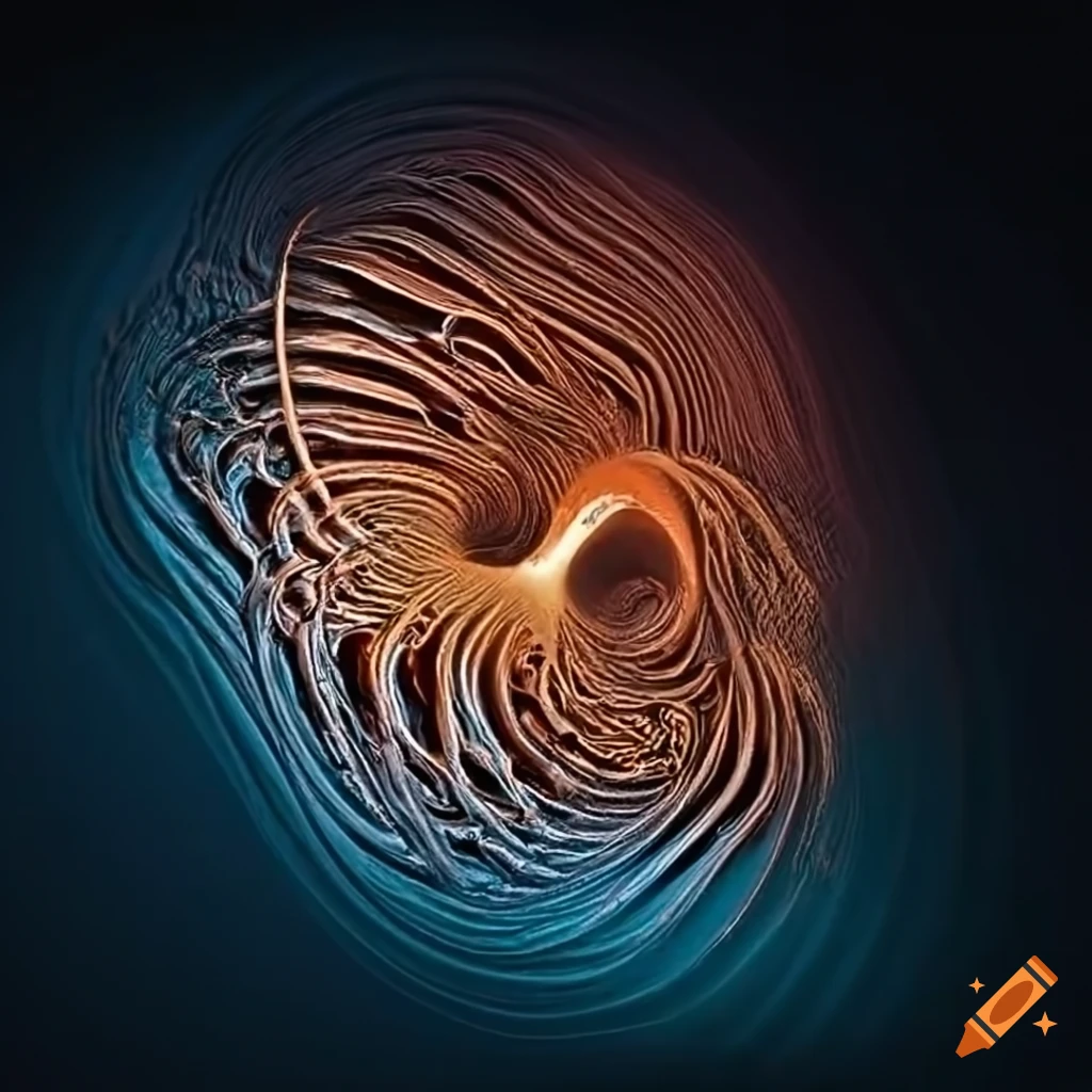 Chaotic attractor of molten metal strands on Craiyon