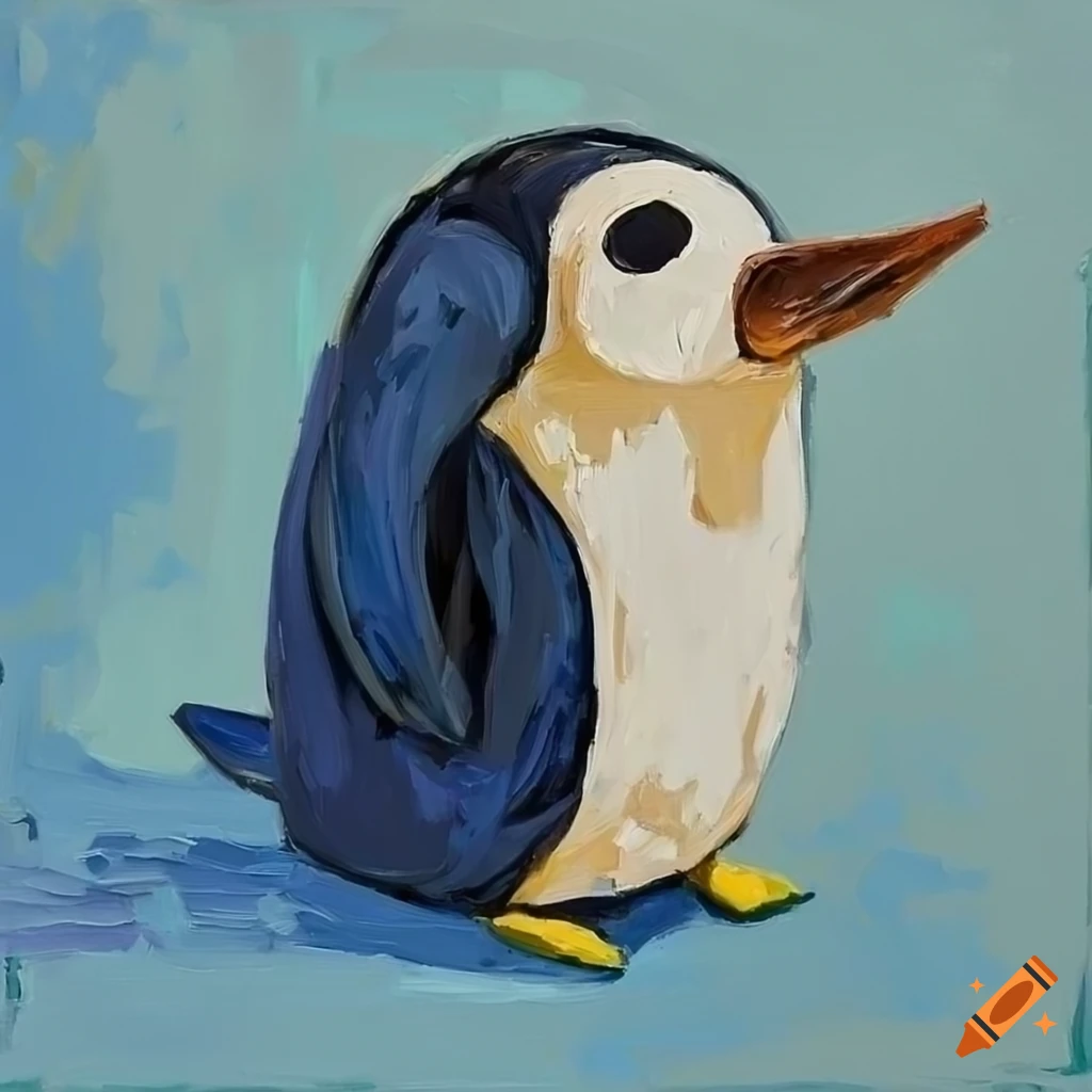 Palette knife painting of gunter from adventure time on Craiyon