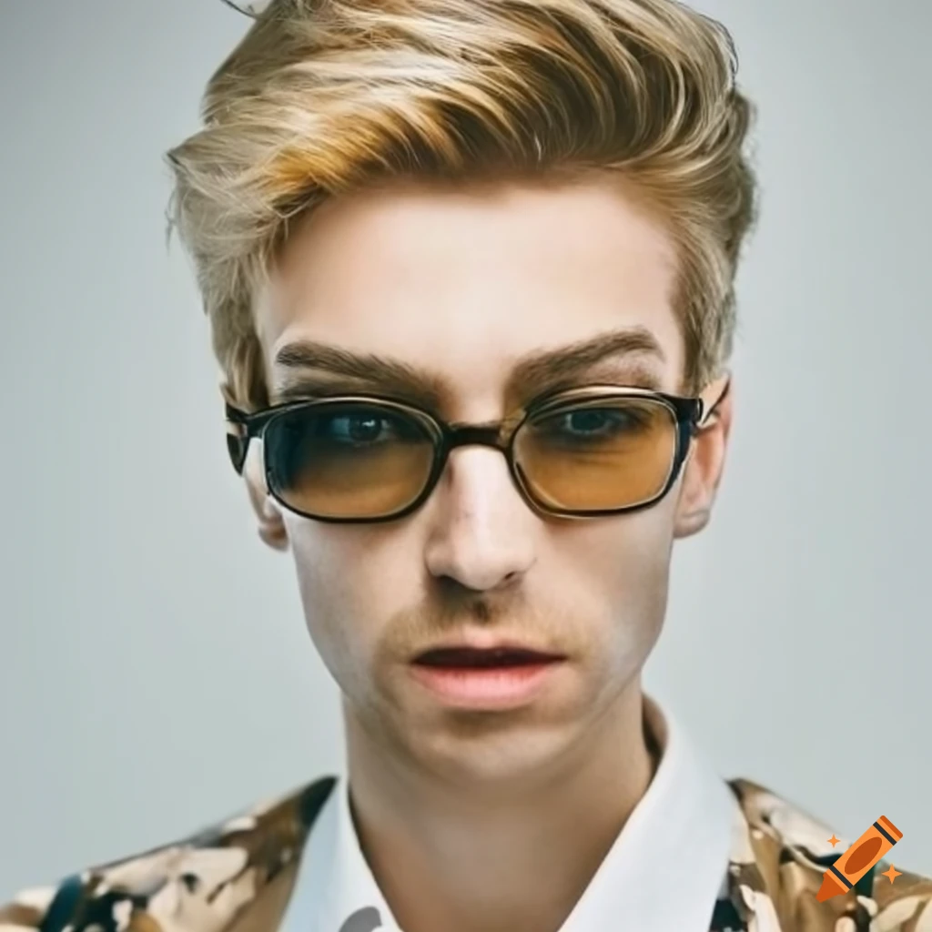 Portrait Of A French Man With Blond Hair And Rectangular Glasses On Craiyon