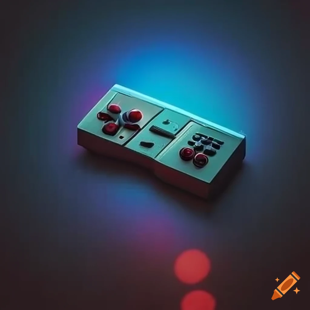 Vibrant panorama of nostalgic video game controllers with NES color ...