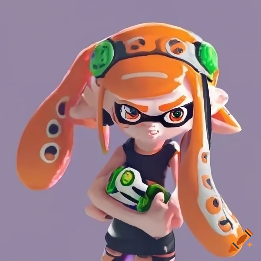 Orange splatoon inkling girl on Craiyon