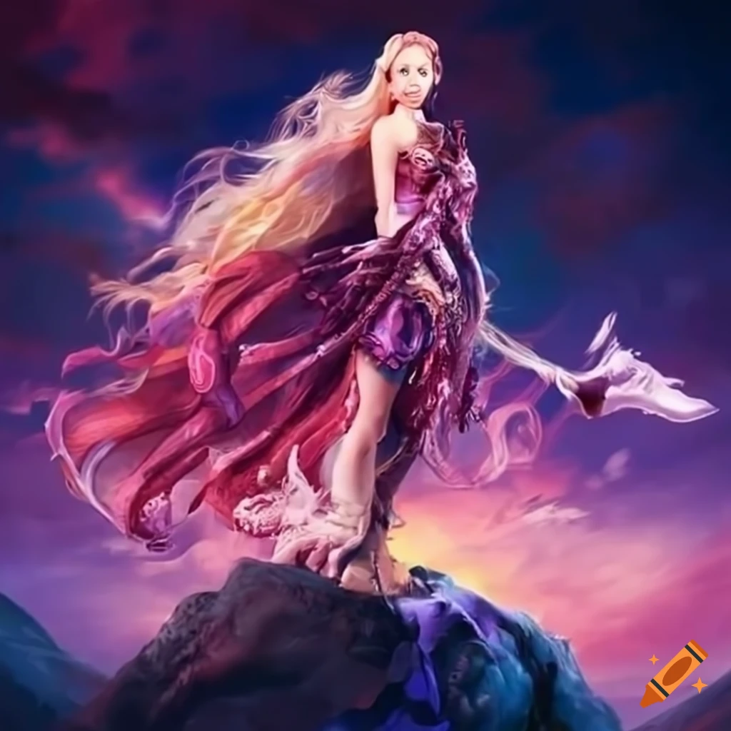 Iconic dragon-riding princess in her glory on Craiyon