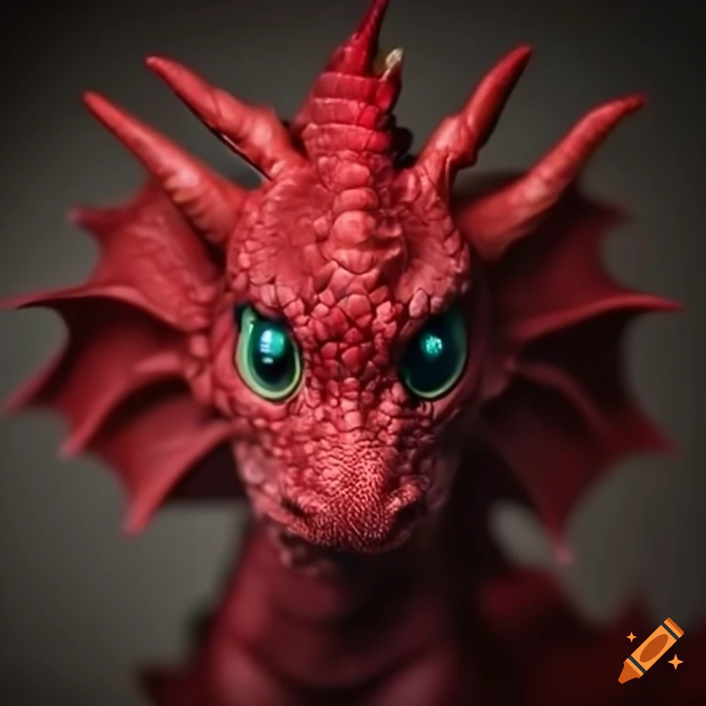 Cute red dragon on Craiyon