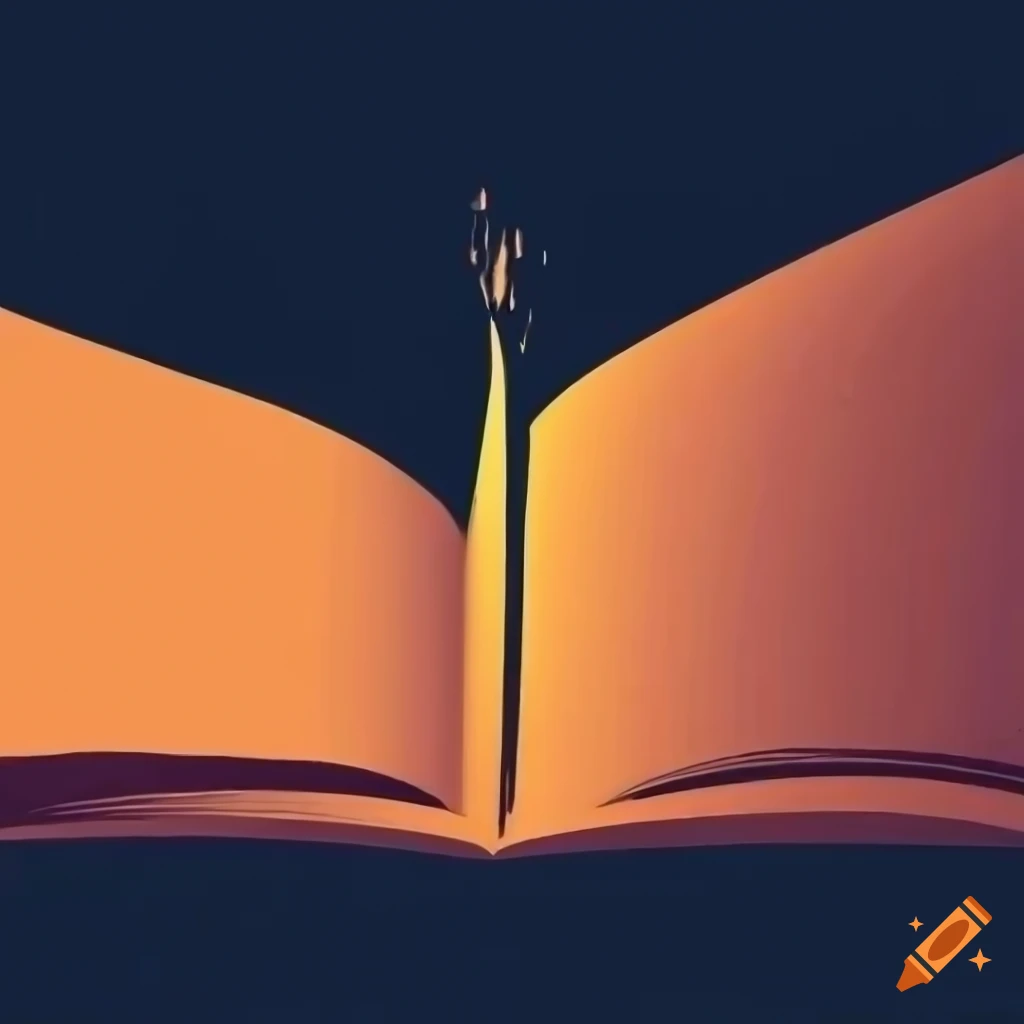 Abstract vector book with cinematic grain in minimal sketch style on ...