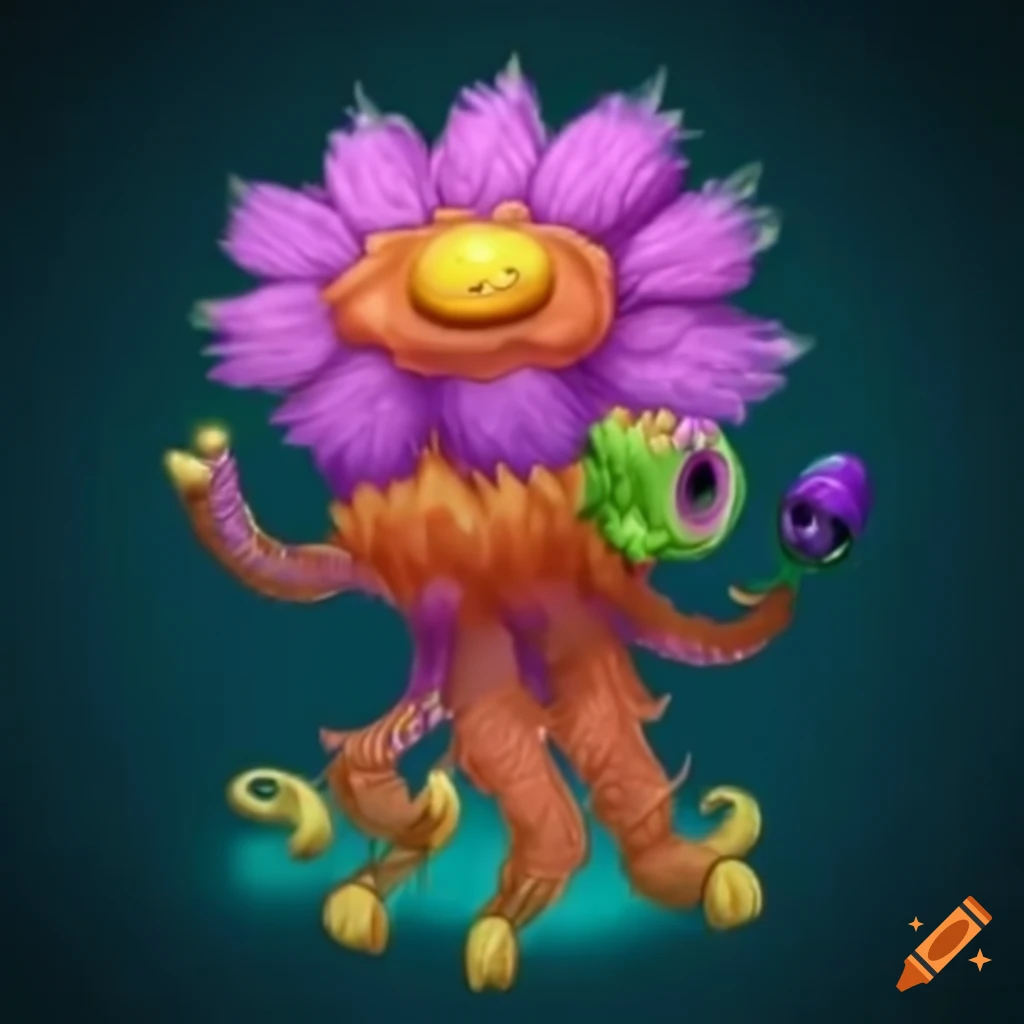 Singing monsters flower creature on Craiyon
