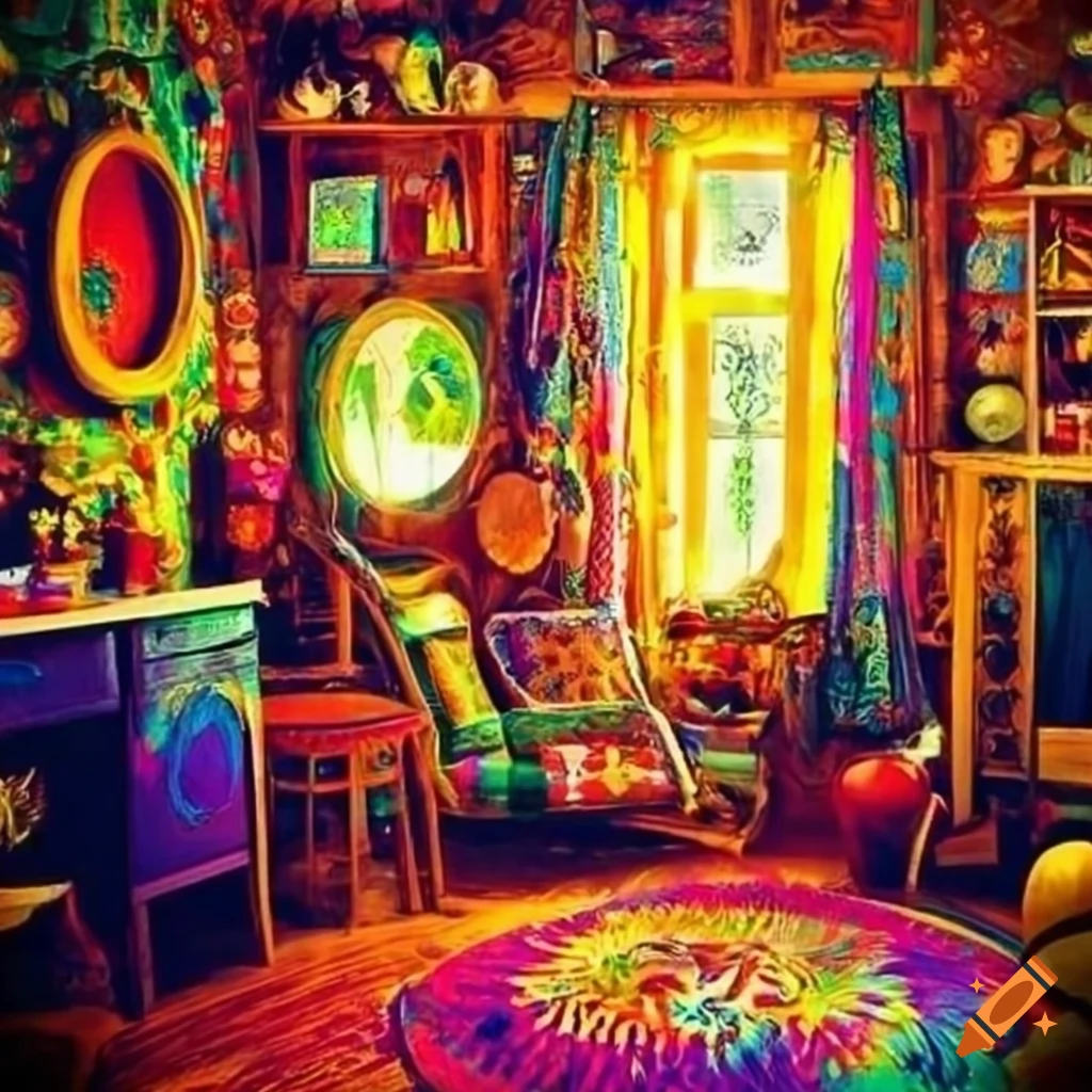 Magical hippie room on Craiyon