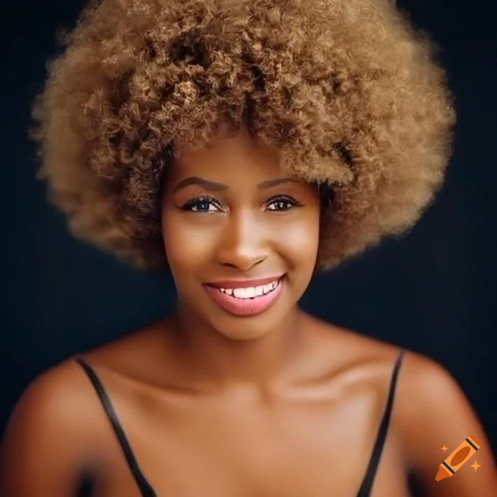 Beautiful tahitian lady with blonde afro hair on Craiyon