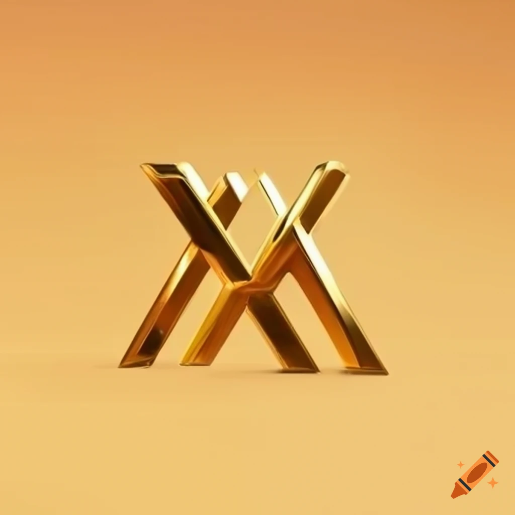 Gold duo m logo with stylish letters on Craiyon