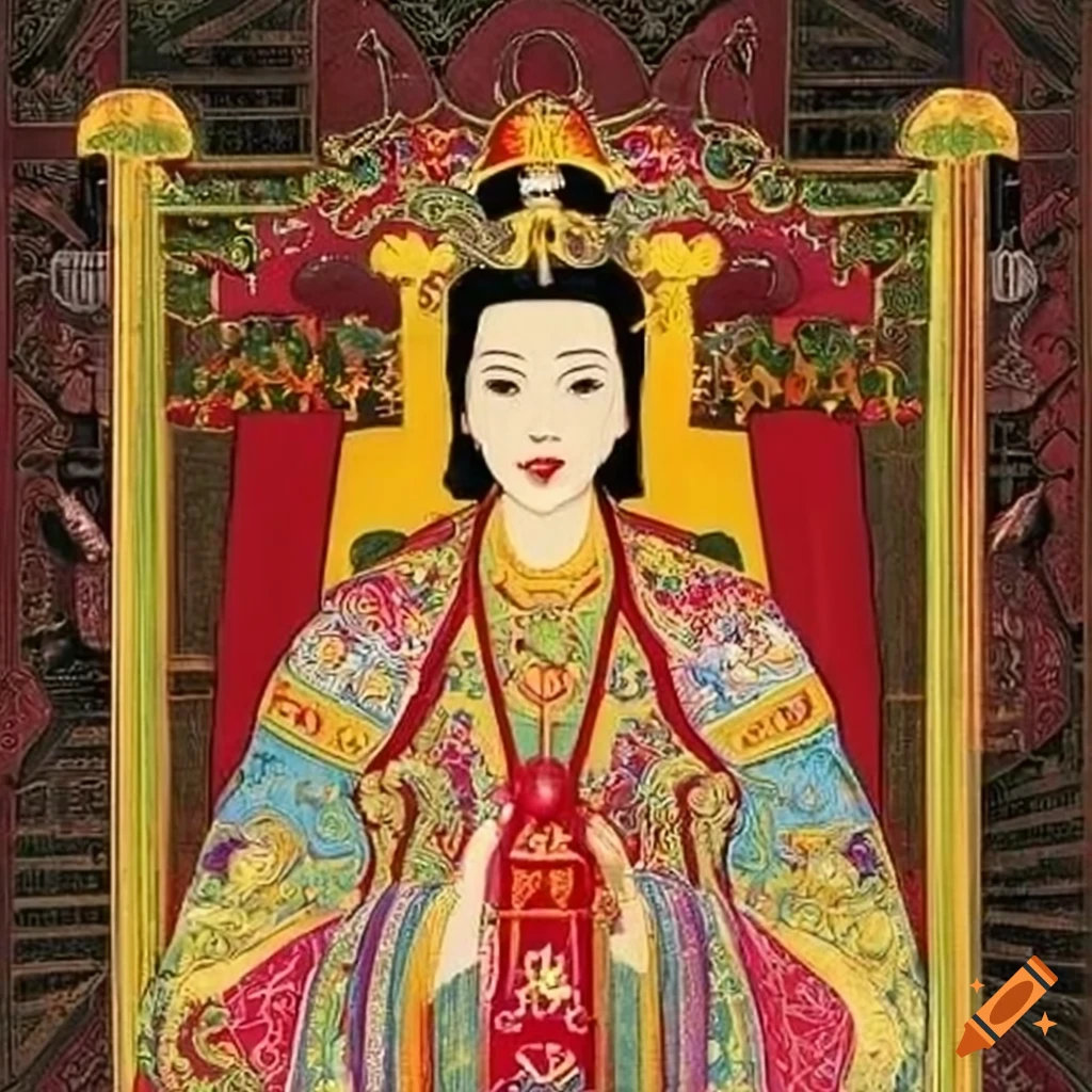 Illustration of the hierophant and the empress in a feng shui setting ...