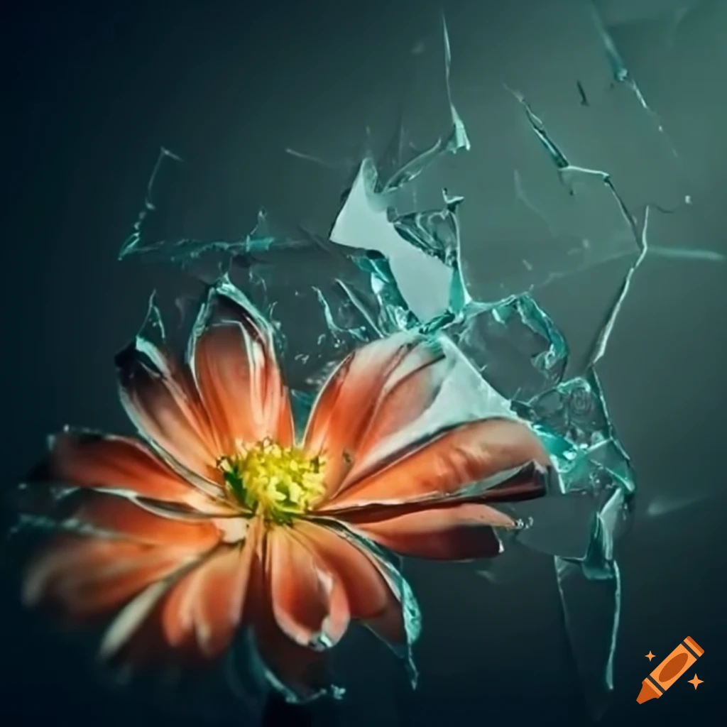 Artistic Depiction Of Flowers And Broken Glass On Craiyon