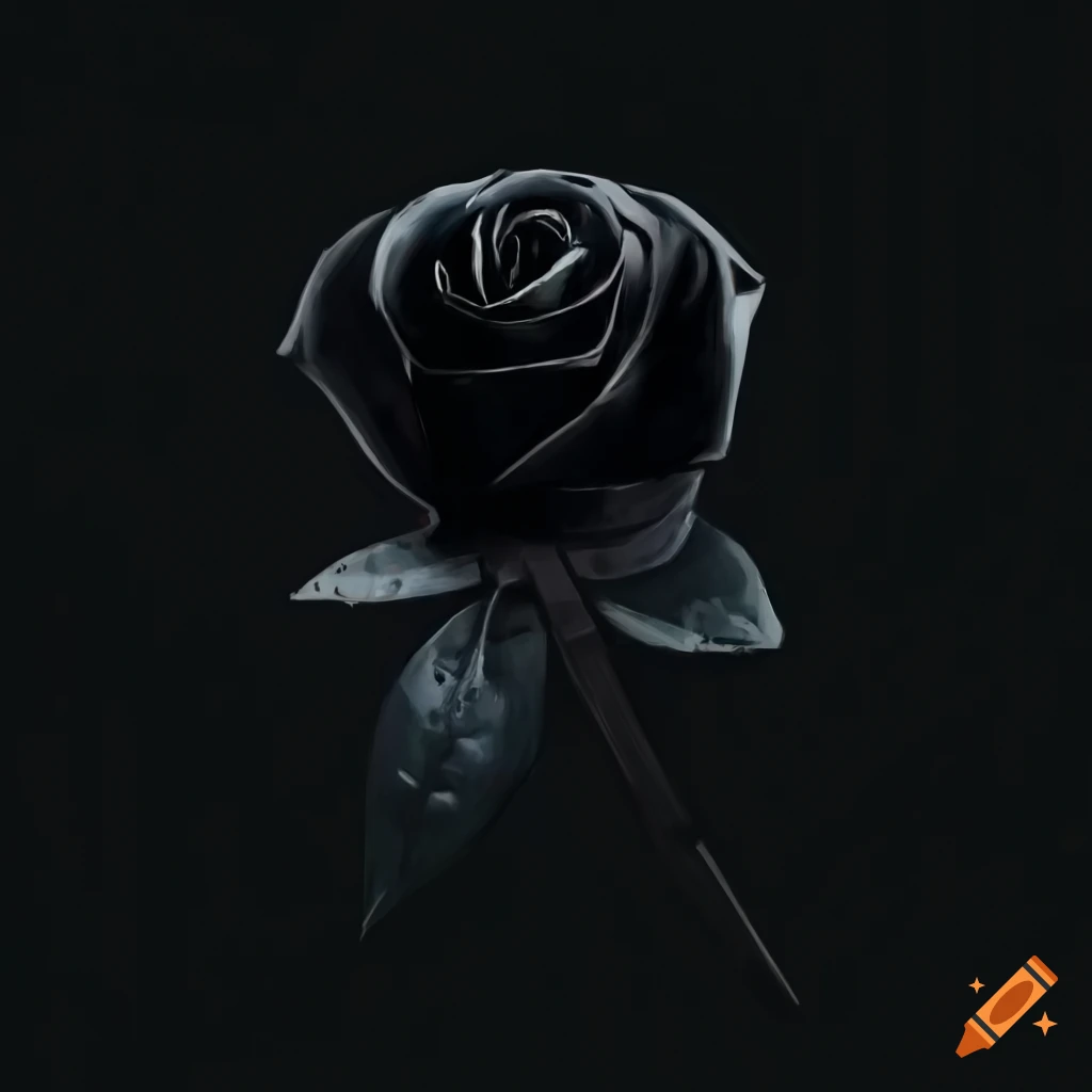 Hip hop album cover with black rose on Craiyon