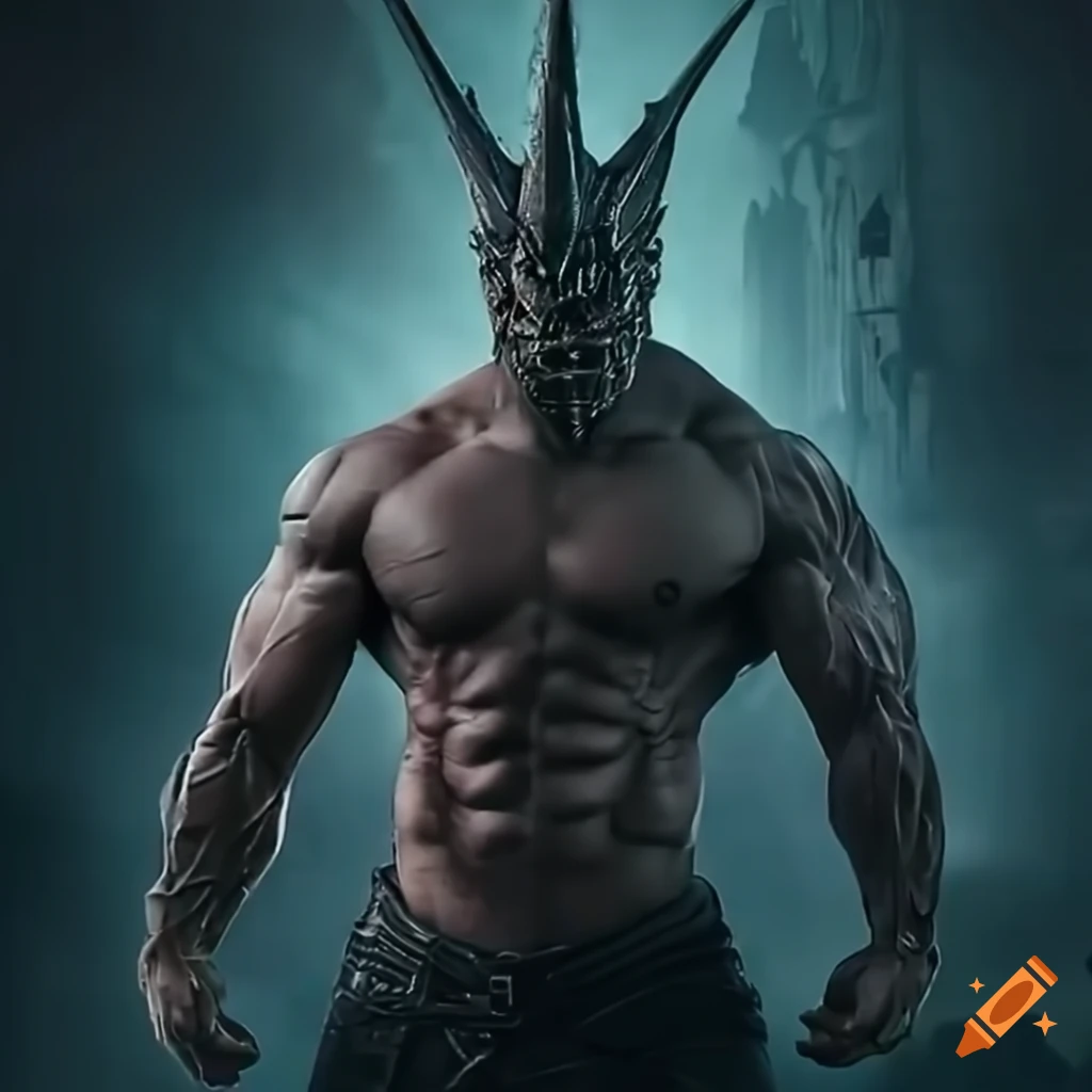 Sauron portrayed as a bodybuilder in cinematic style 4k by canon camera ...