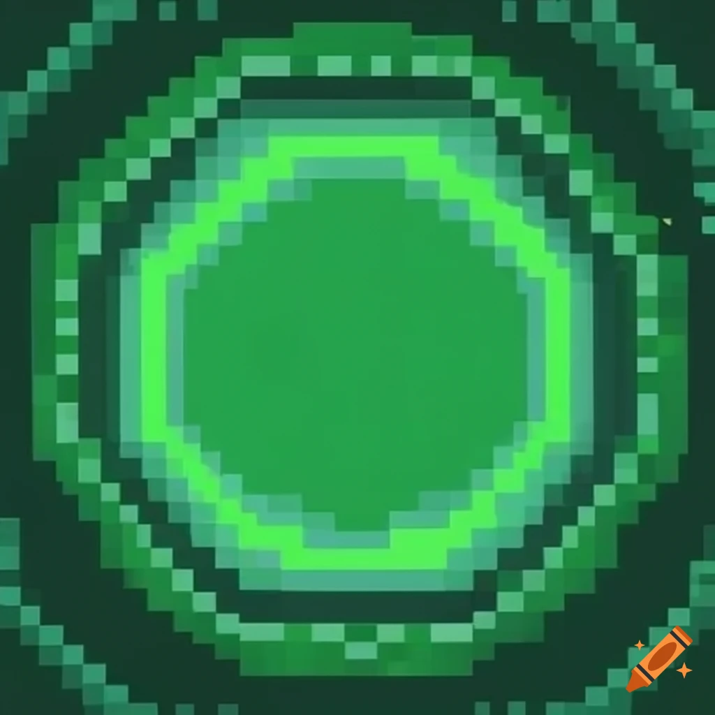 Pixelated green circle on Craiyon
