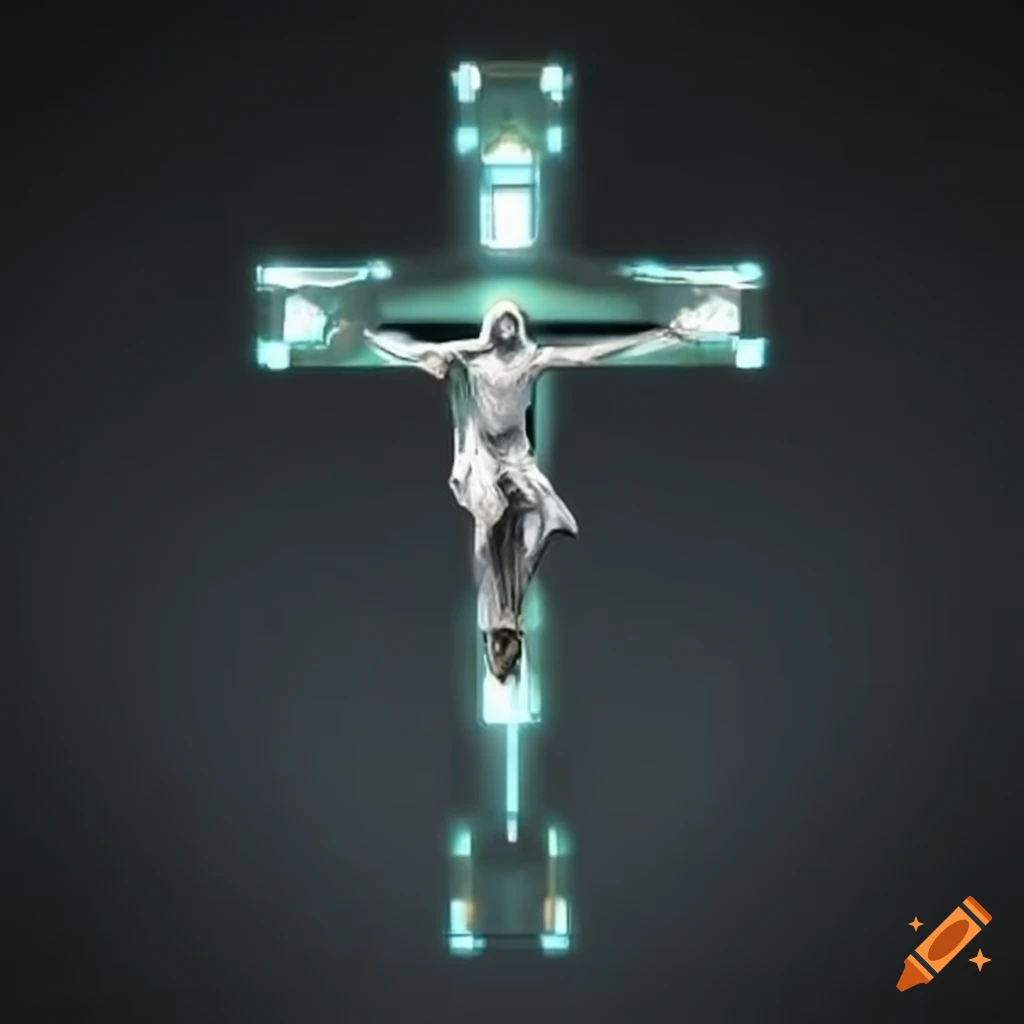 Futuristic crucifix on Craiyon