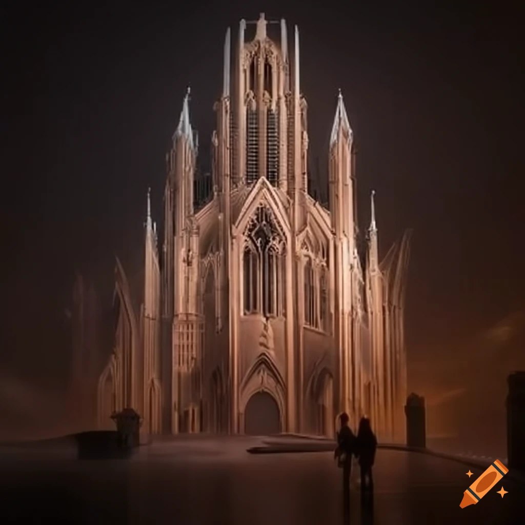 Beautiful futuristic cathedral on Craiyon