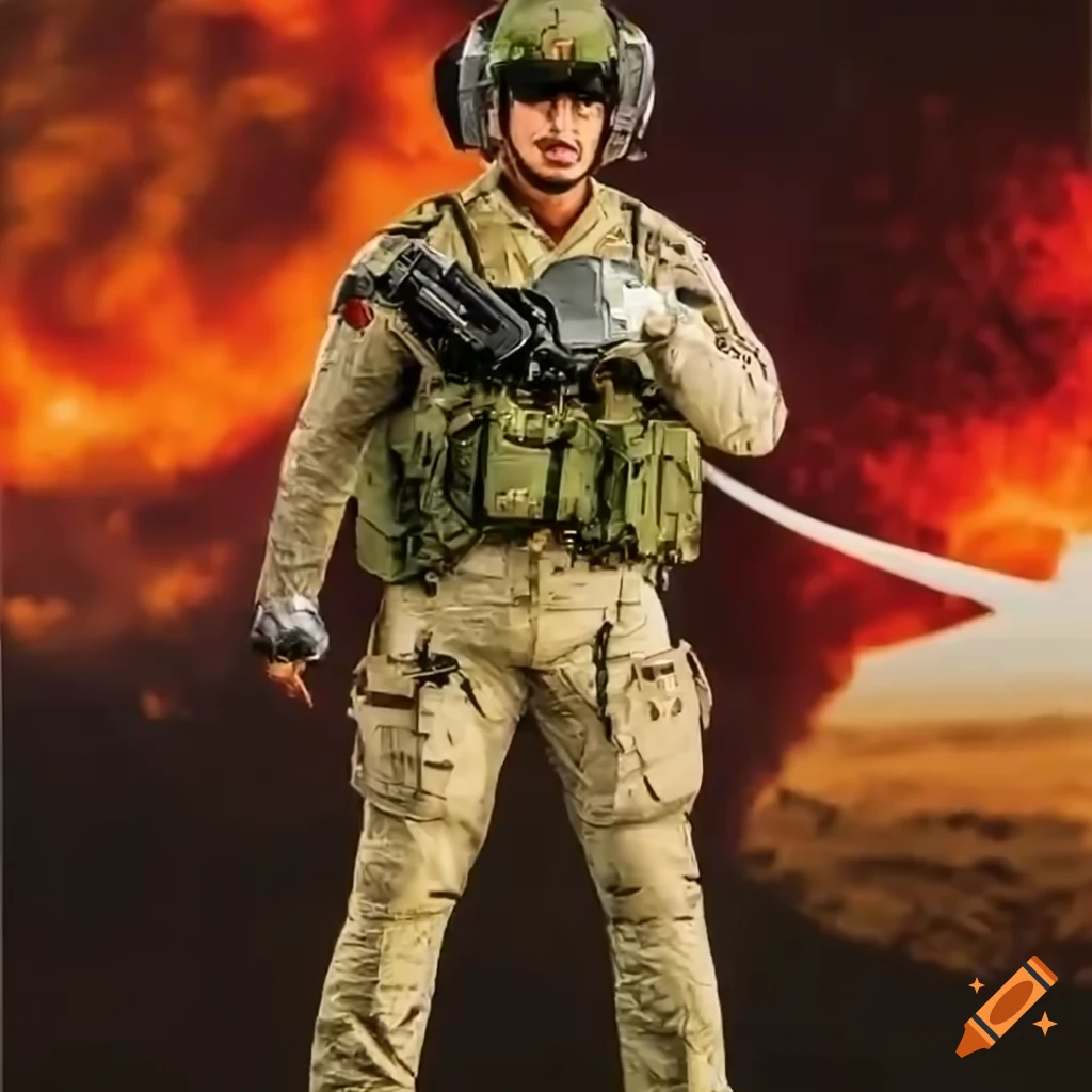 Tony stark standing in front of an explosion with combat helicopters in ...