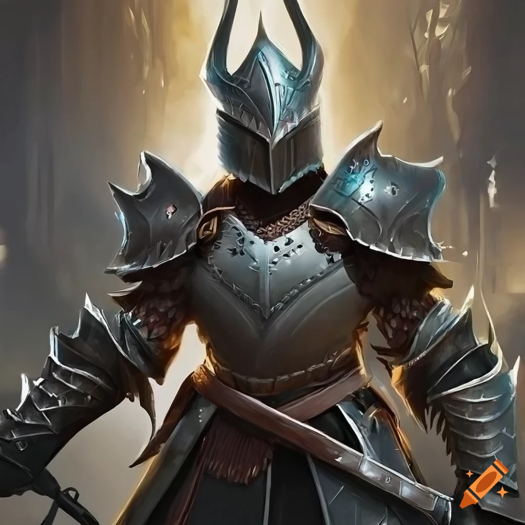 Highly detailed medieval warlock armor in dark fantasy setting on Craiyon