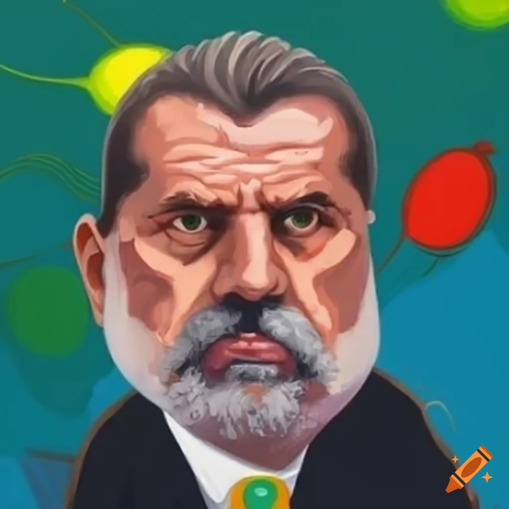 Simple cartoon image of ange postecoglou on Craiyon