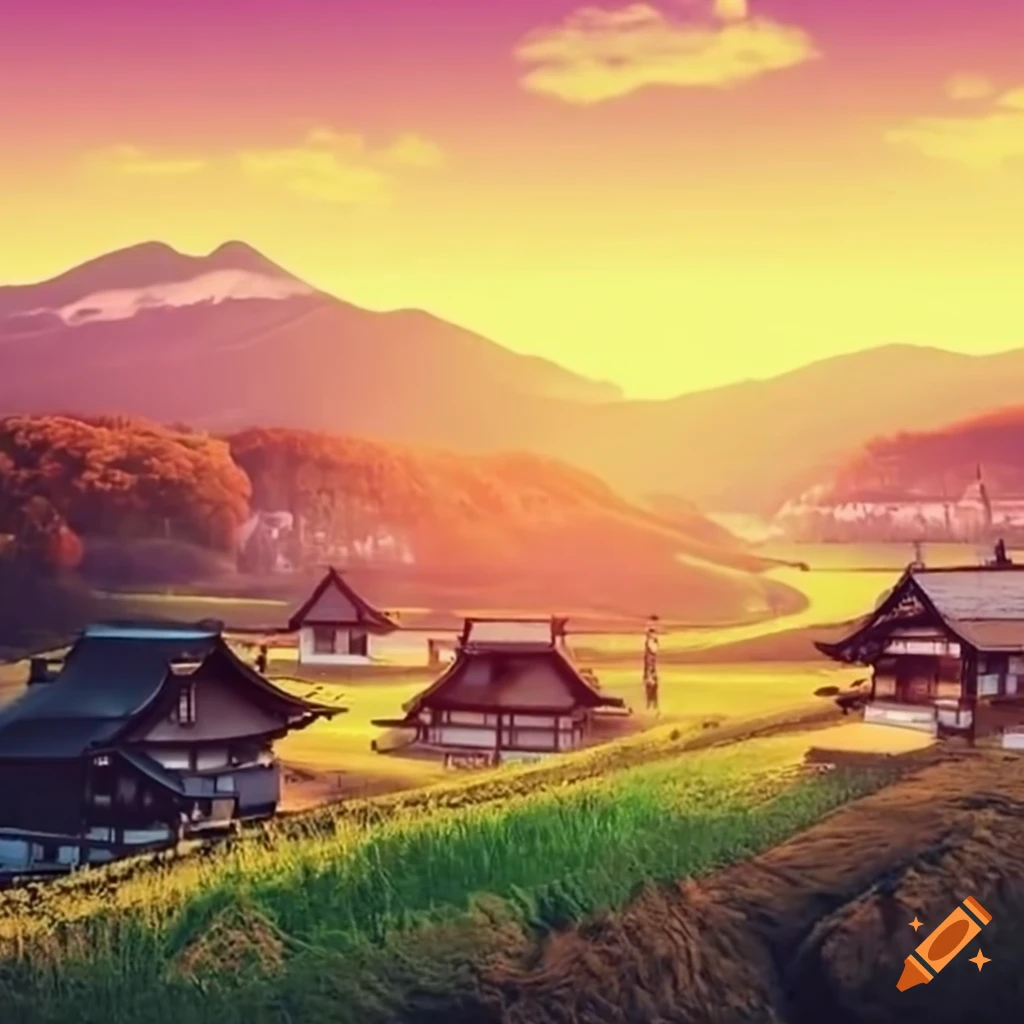 Countryside village in cyber japan on Craiyon