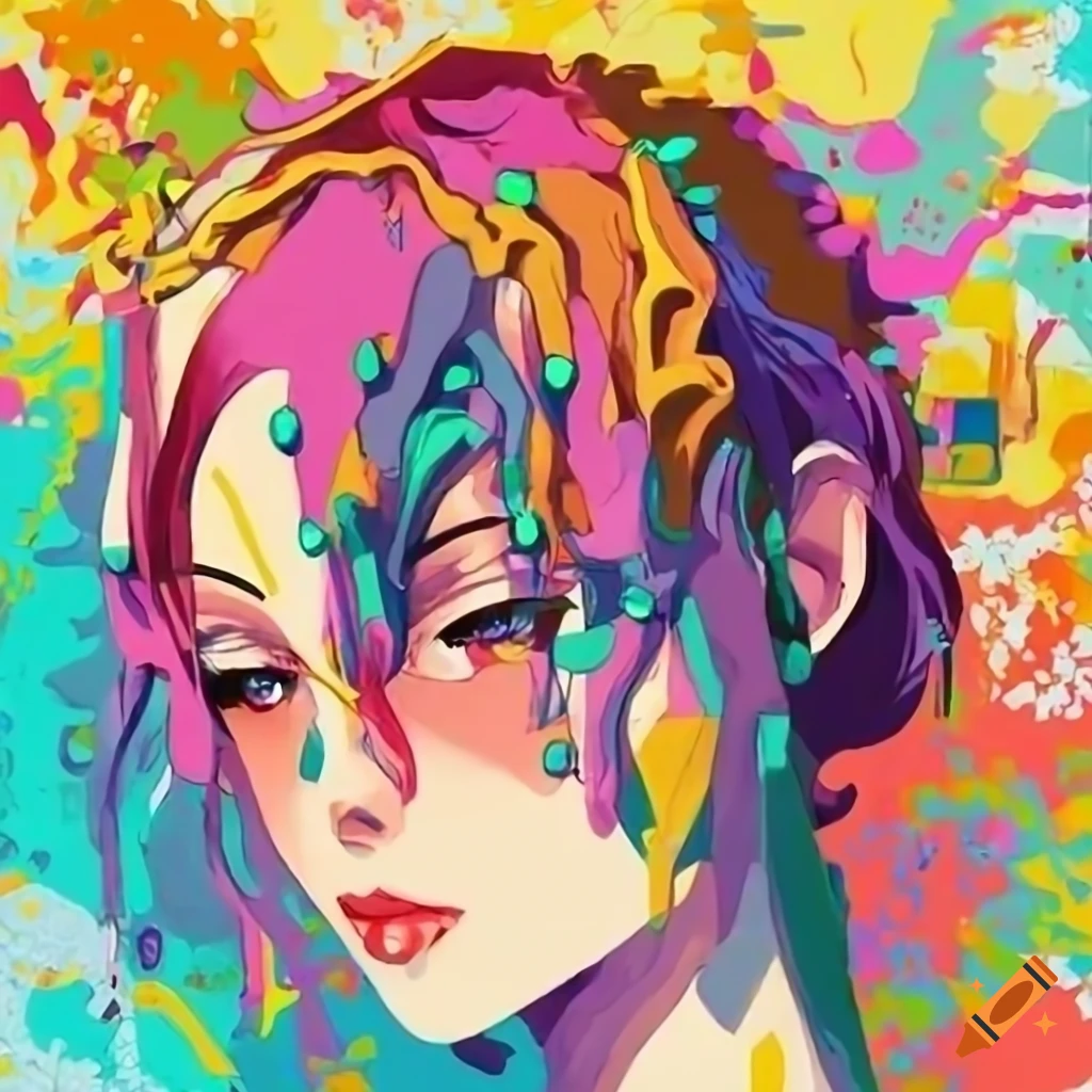 Anime album cover for breakcore music on Craiyon