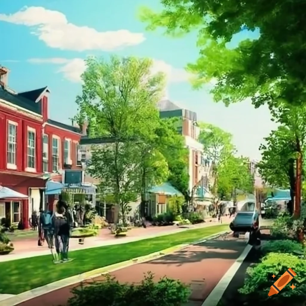 Vision of future lewes, delaware downtown with eco-friendly and ...