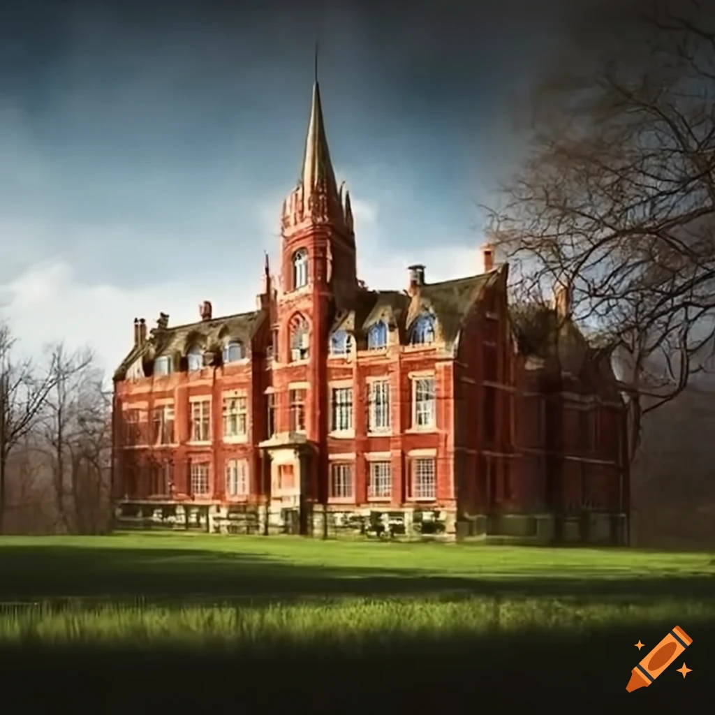 Old big medium-sized school building on Craiyon