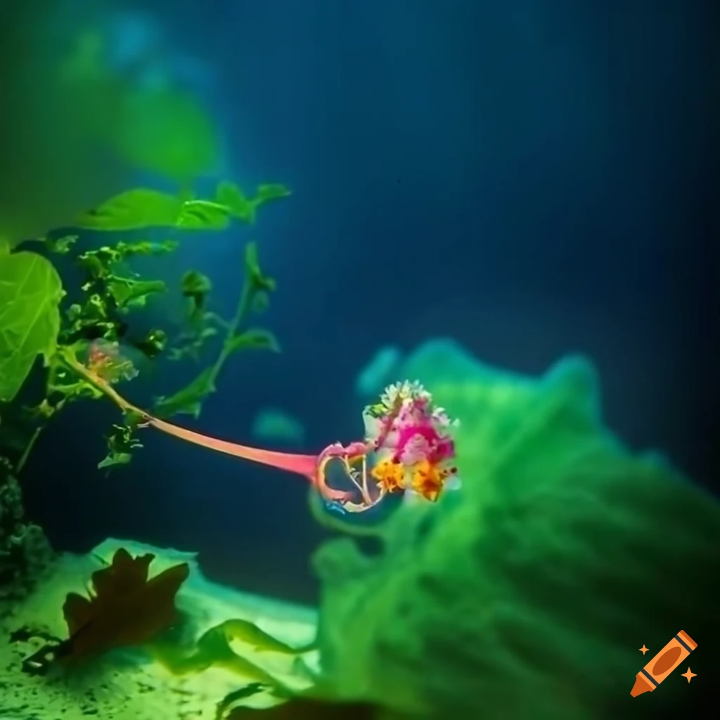 Underwater ecosystem with vibrant aquatic life in hyper-realistic ...