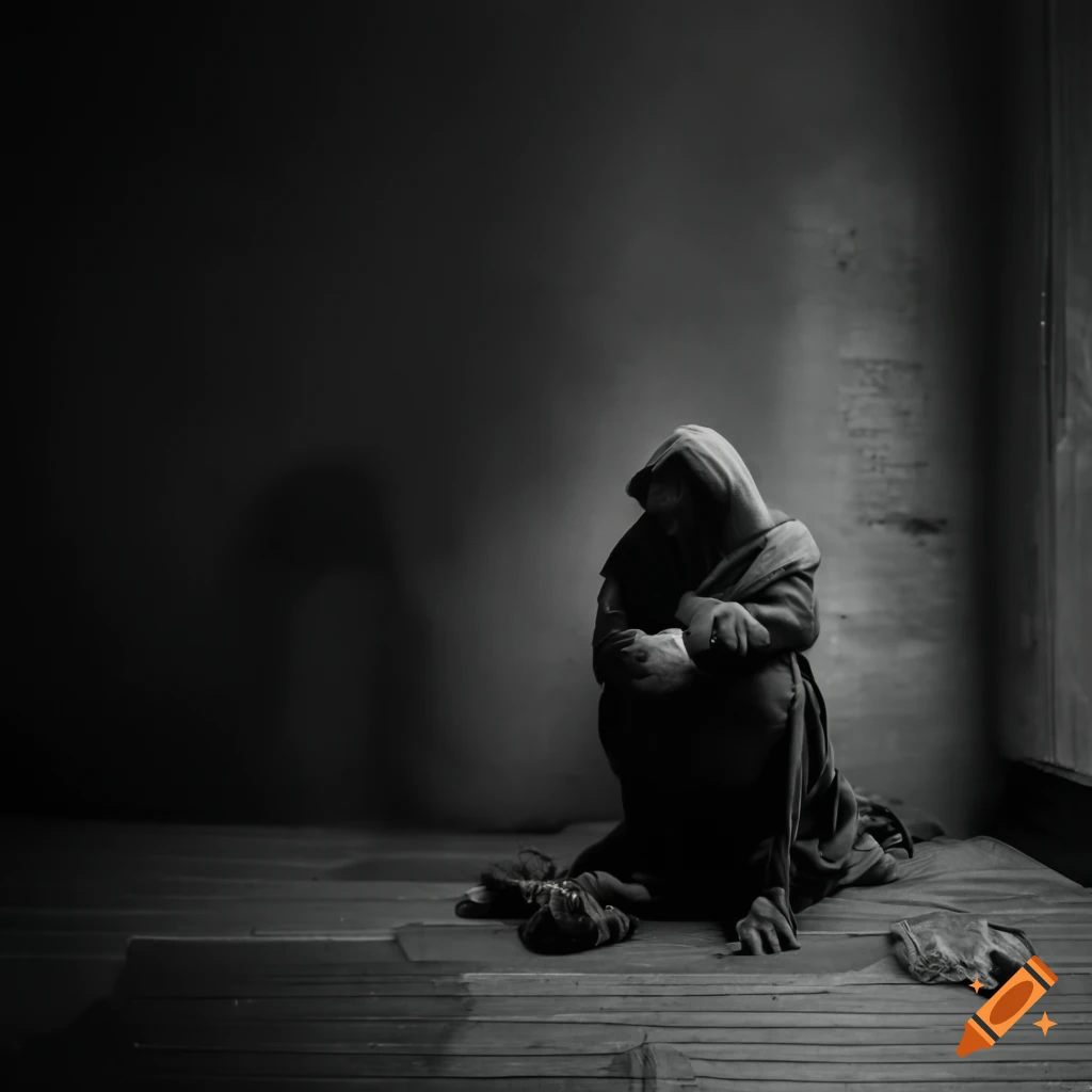 Person experiencing homelessness on Craiyon