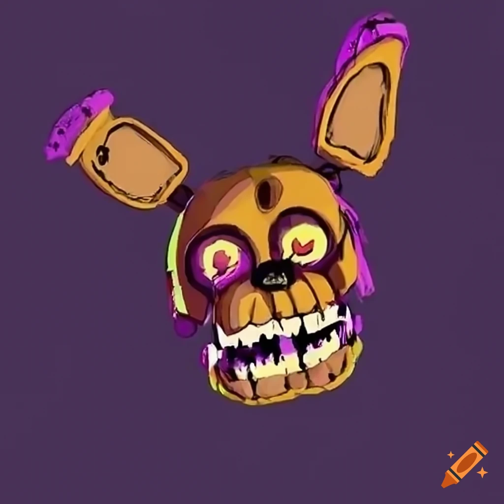 Halloween themed springtrap with jack-o-lantern patterns on Craiyon