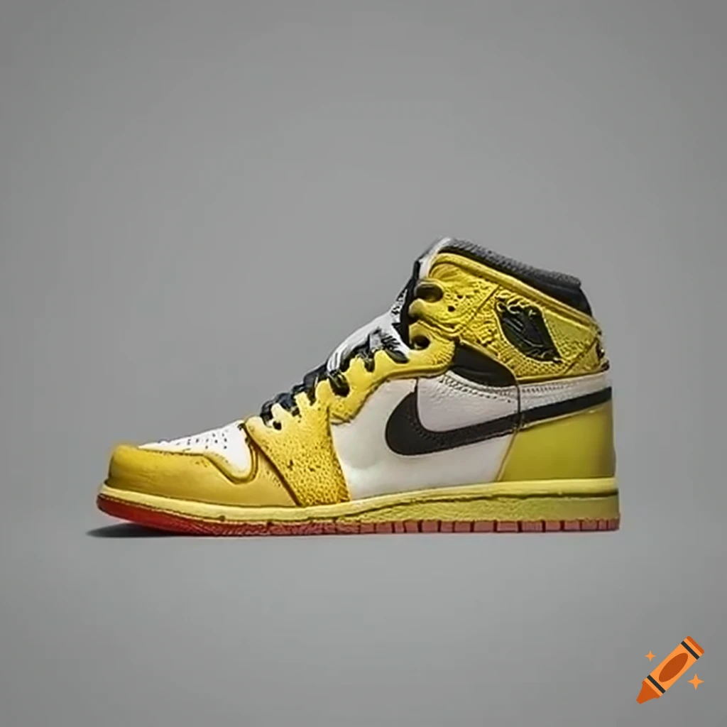 Sponge bob inspired air jordan 1 sneakers on Craiyon