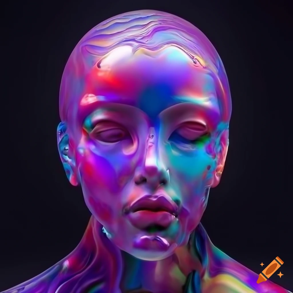 Sculpted 4k ultra hd quality random colored veined marble figures with ...