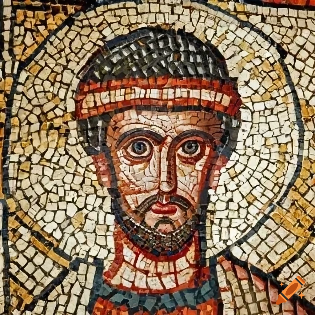 Byzantine mosaic of a man named james pearce on Craiyon