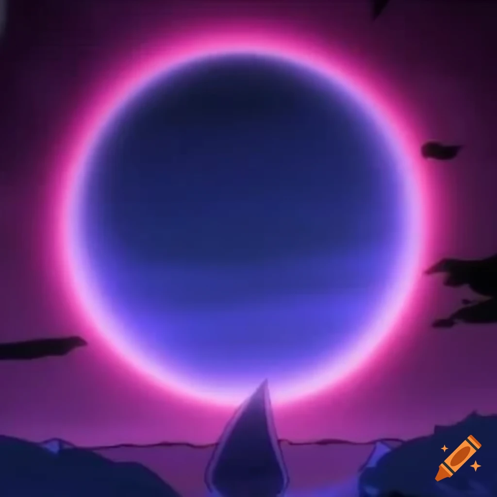 Shiny 3d dazzling eclipse anime from the 2000s on Craiyon