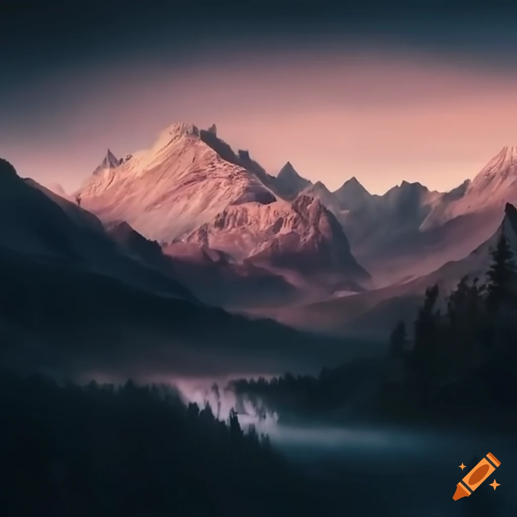 Mountain landscape on Craiyon