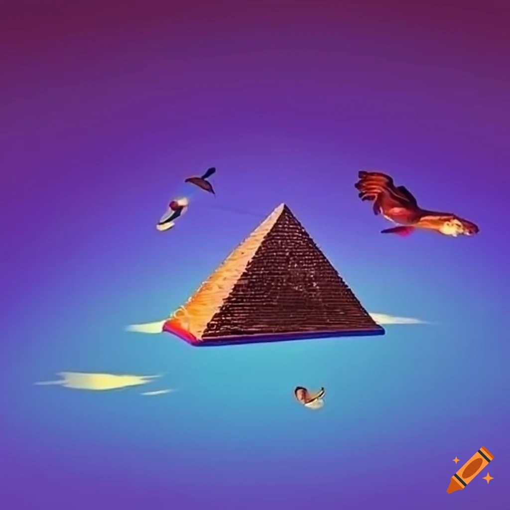 Flying pyramid on Craiyon