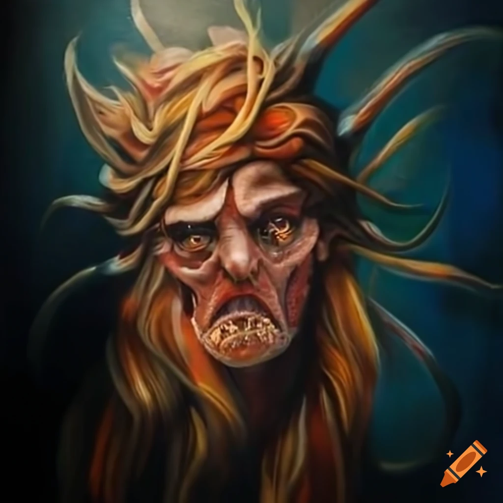 Abstract art with a twisted theme on Craiyon