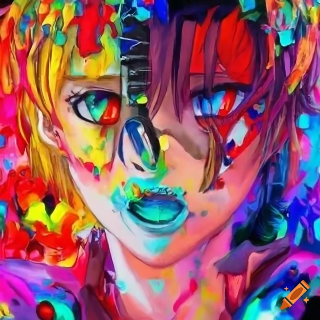 Anime album cover for breakcore music on Craiyon