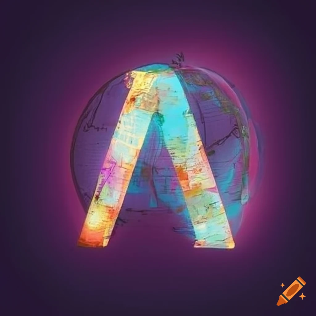Futuristic letter a with a faded globe in the background on Craiyon