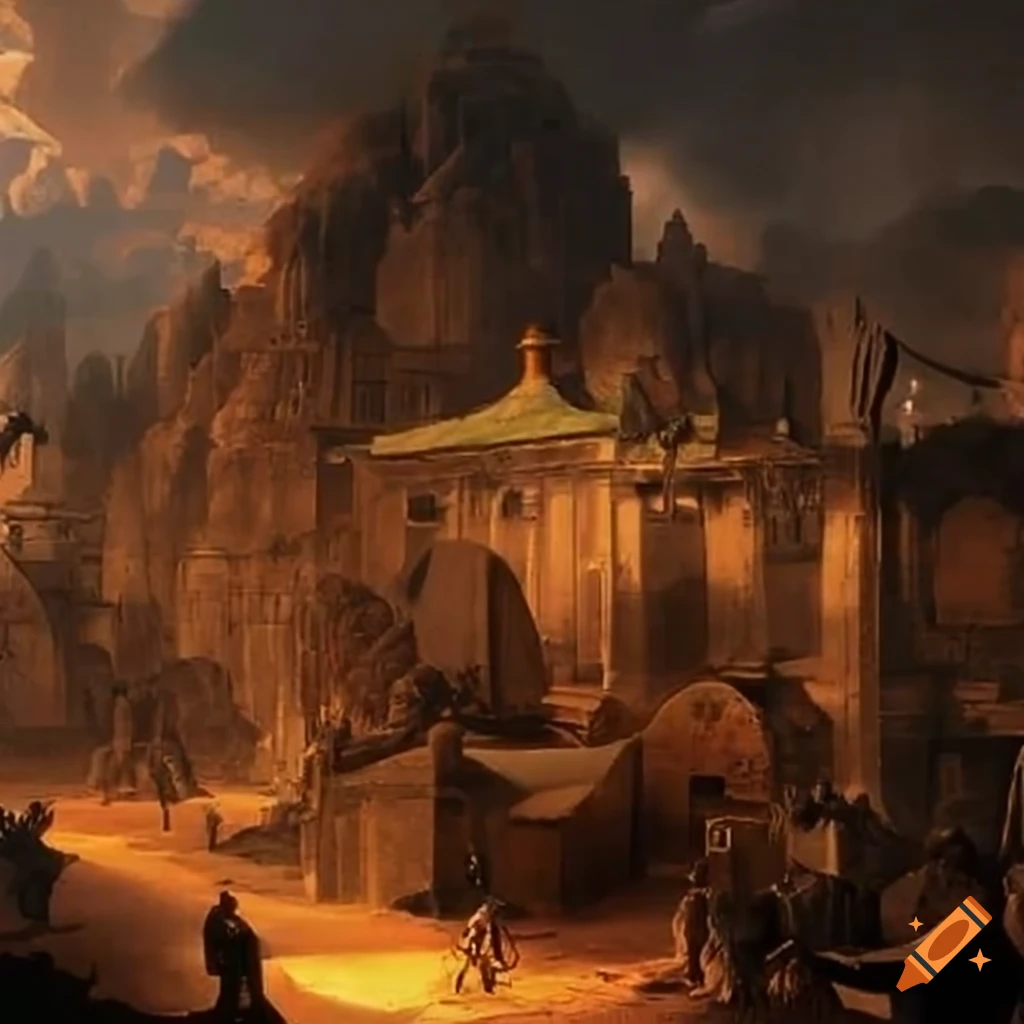 Recreation of mandarin city from 1600 bce on Craiyon